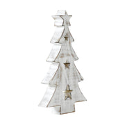 Christmas Tree w/ Stars White Wooden Figurine 10x5.75x1 – Creative ...
