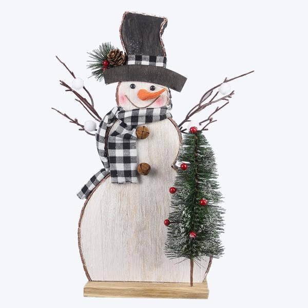 Wood Christmas Snowman with Tree – Creative Carpentry of Maine